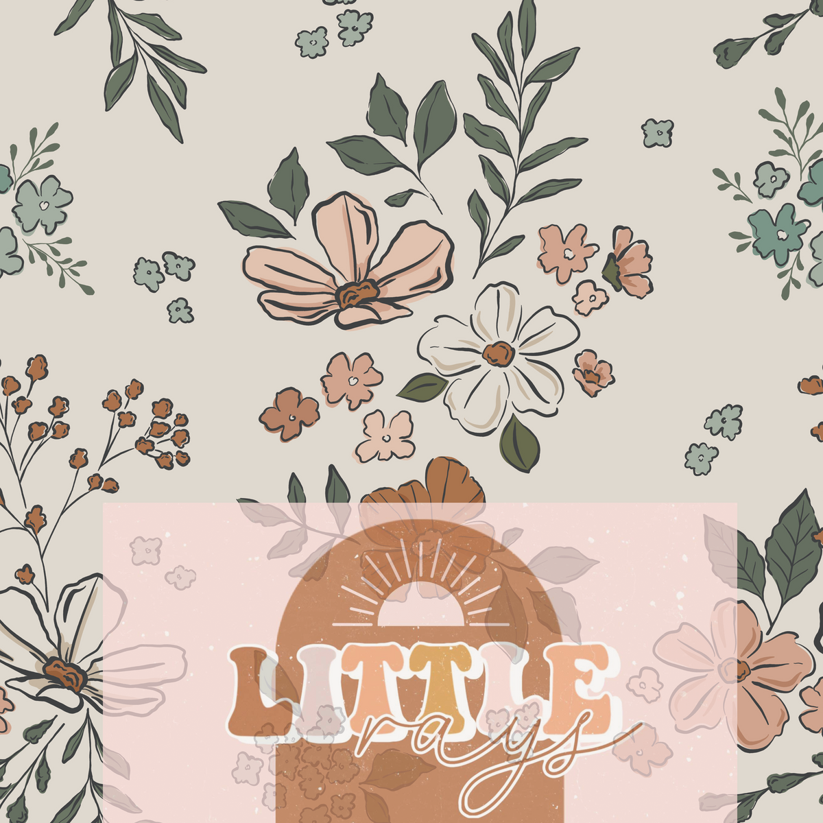 Montana Bloom Simple Floral cream — Little Rays Fabric