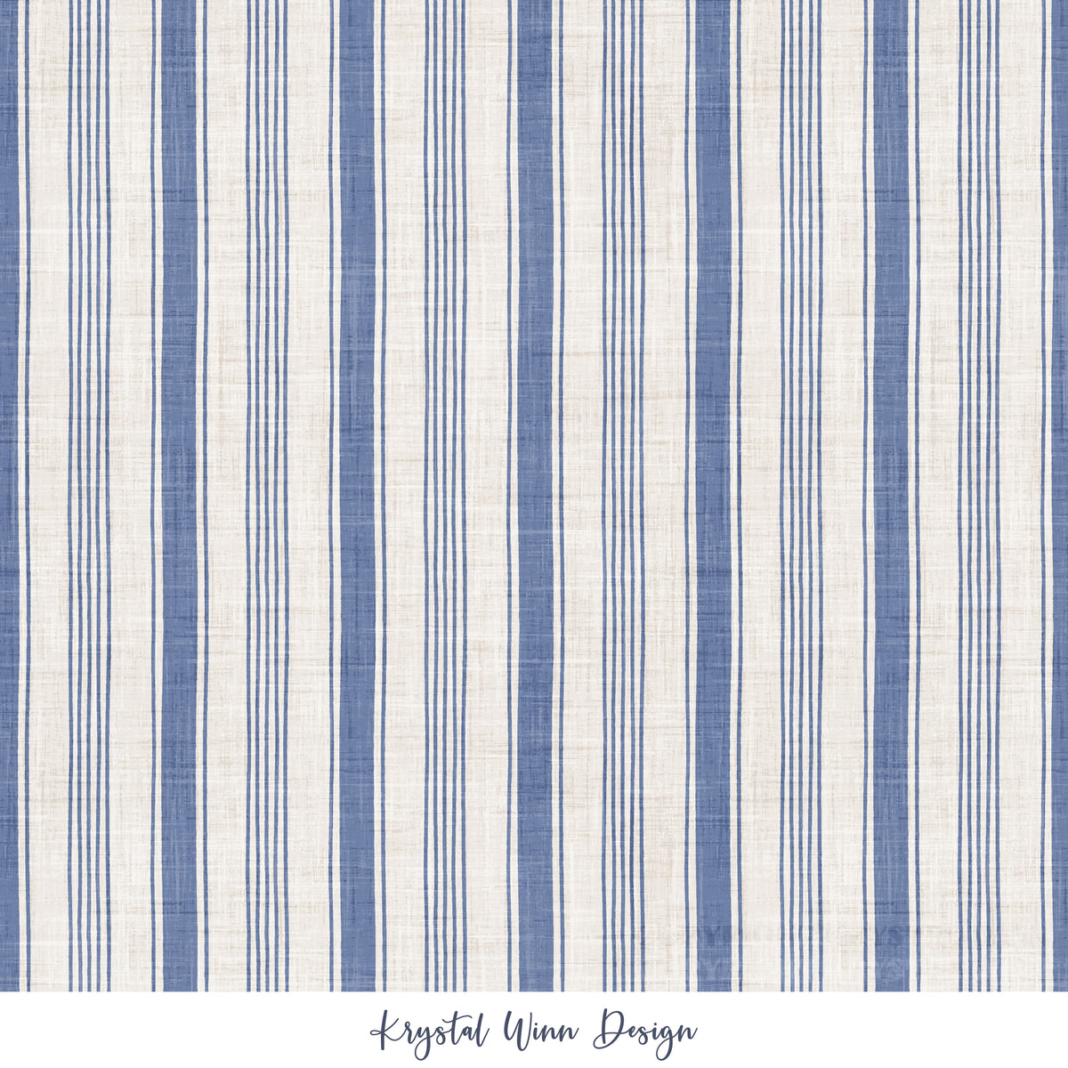 Yankee Doodle Grain Sack Stripe Blue — Little Rays Fabric