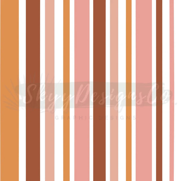 Orange and pink stripes - Little Rays Fabric