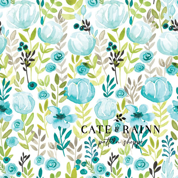 Blue Flowers - Little Rays Fabric