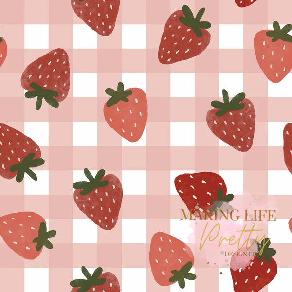 Strawberry Plaid - Little Rays Fabric