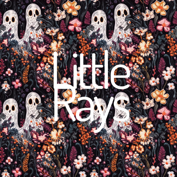 Spooky Ghost Floral - Little Rays Fabric