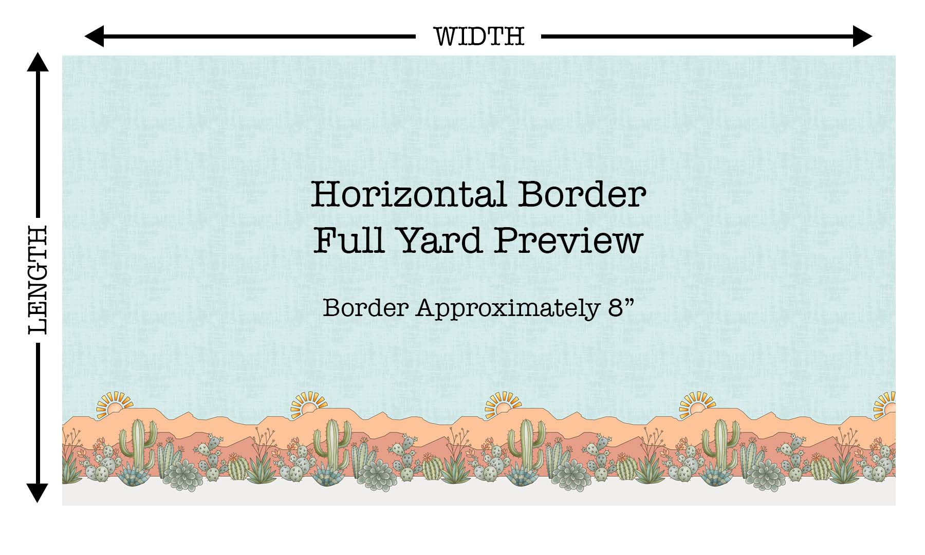 Mesa Border- Desert Landscap - Little Rays Fabric