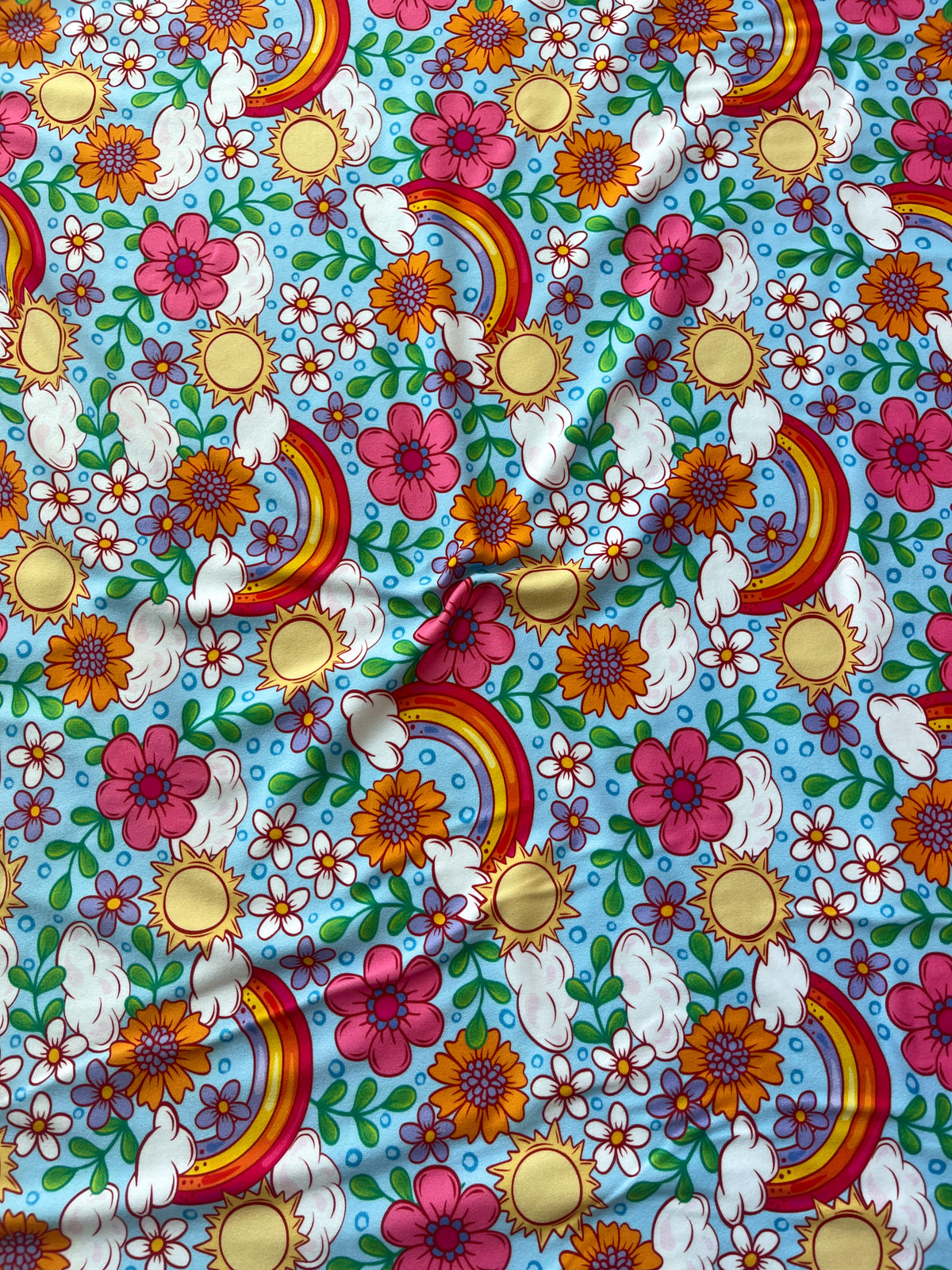 RTS NEON RAINBOW FLORAL — Little Rays Fabric