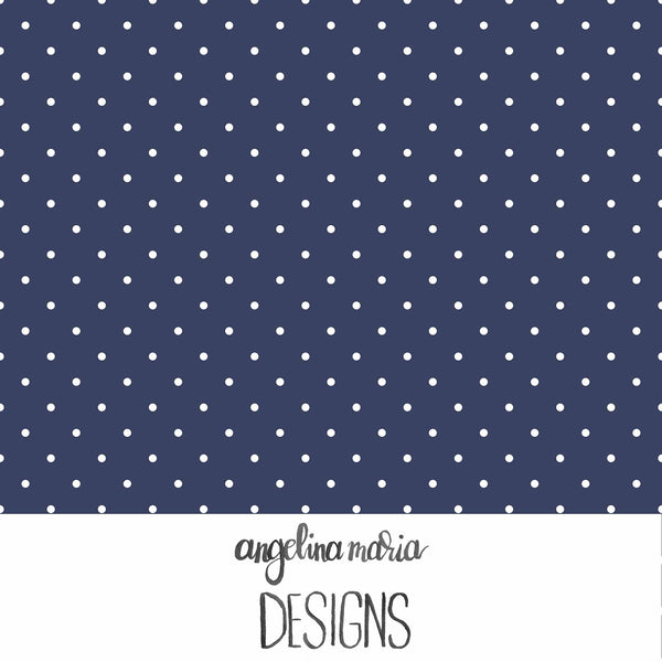 navy polka dot - Little Rays Fabric